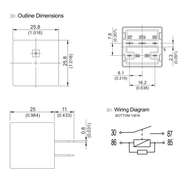 DELPHI 15328864 8864 Automotive Relay 4 Pin