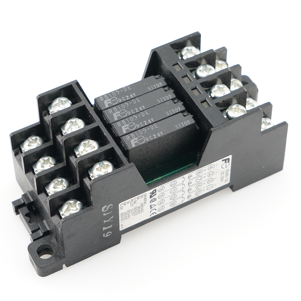 FUJI RS4N-DE DC24V Terminal Relay with 4Pcs RB105-DE DC24V | Gmoparts.com