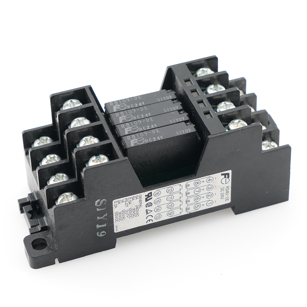 FUJI RS4N-DE DC24V Terminal Relay with 4Pcs RB105-DE DC24V | Gmoparts.com
