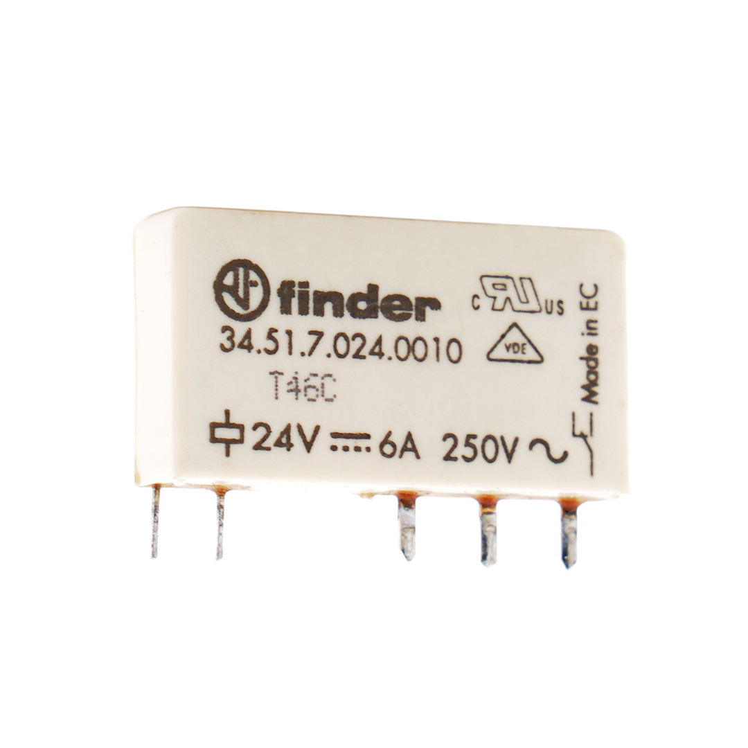 FINDER 34.51.7.024.0010 24VDC Power Relay 6A 250VAC 5Pins SPDT ...