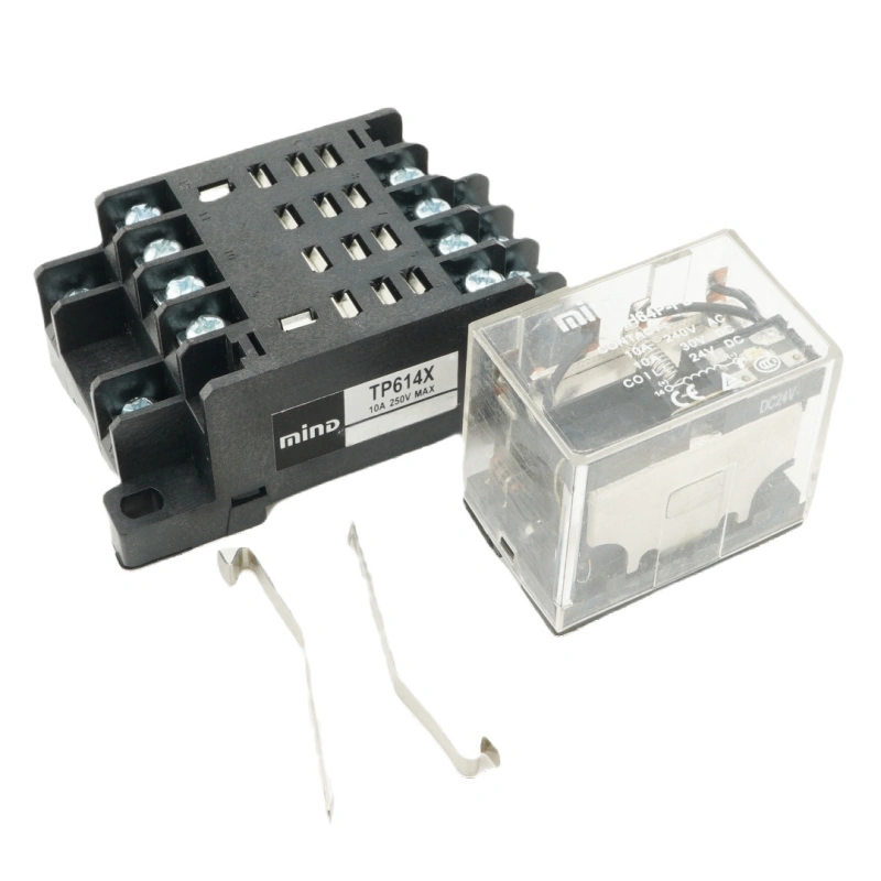 Mind HH64P-FL 24VDC Power Relay with TP614X 10A 250VAC Socket ...