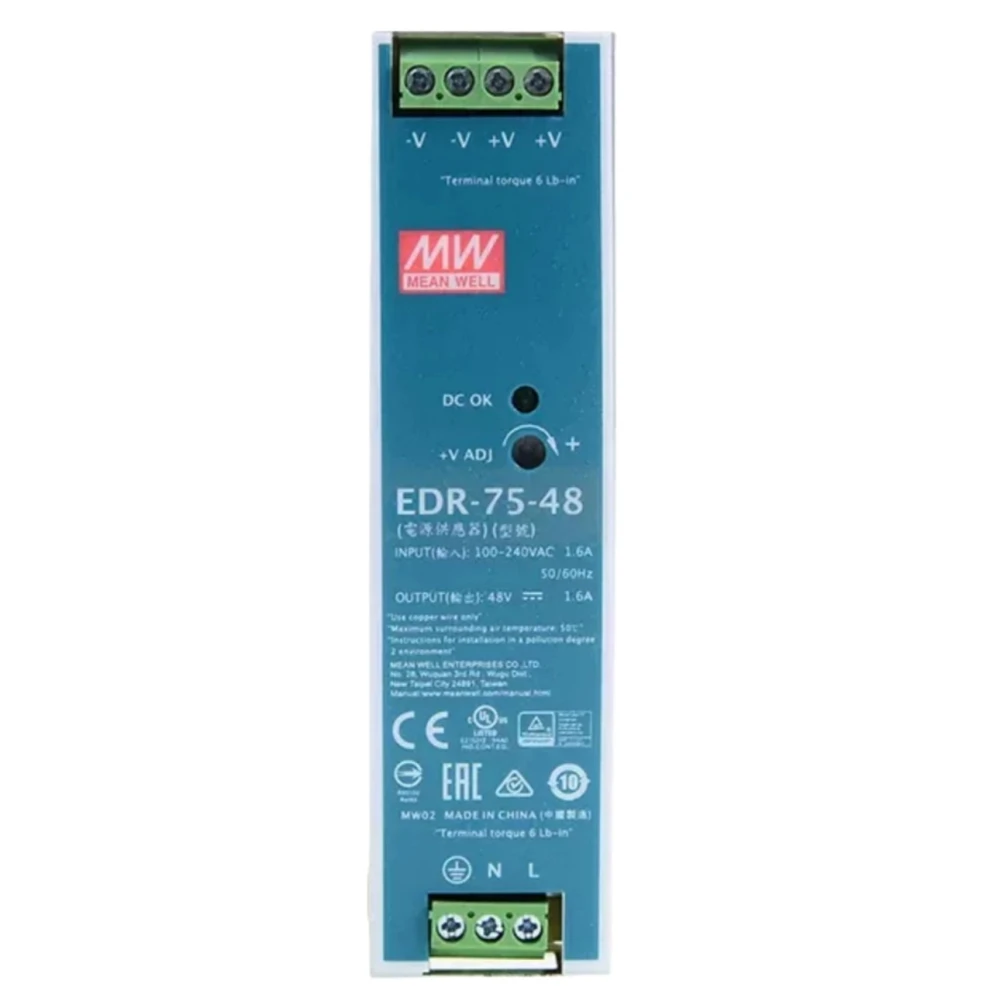 MEAN WELL NDR-75-48 AC/DC DIN RAIL POWER SUPPLY 48V 75W 1.6A