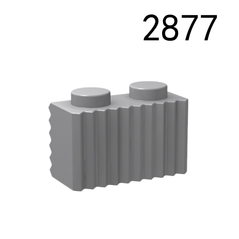 Item No: 2877 Brick, Modified 1 x 2 with Grille / Fluted Profile ...
