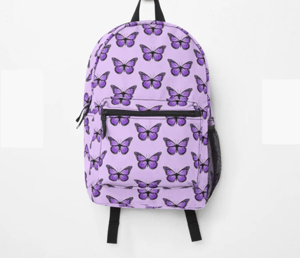 Purple Monarch Butterfly Backpack,Backpack