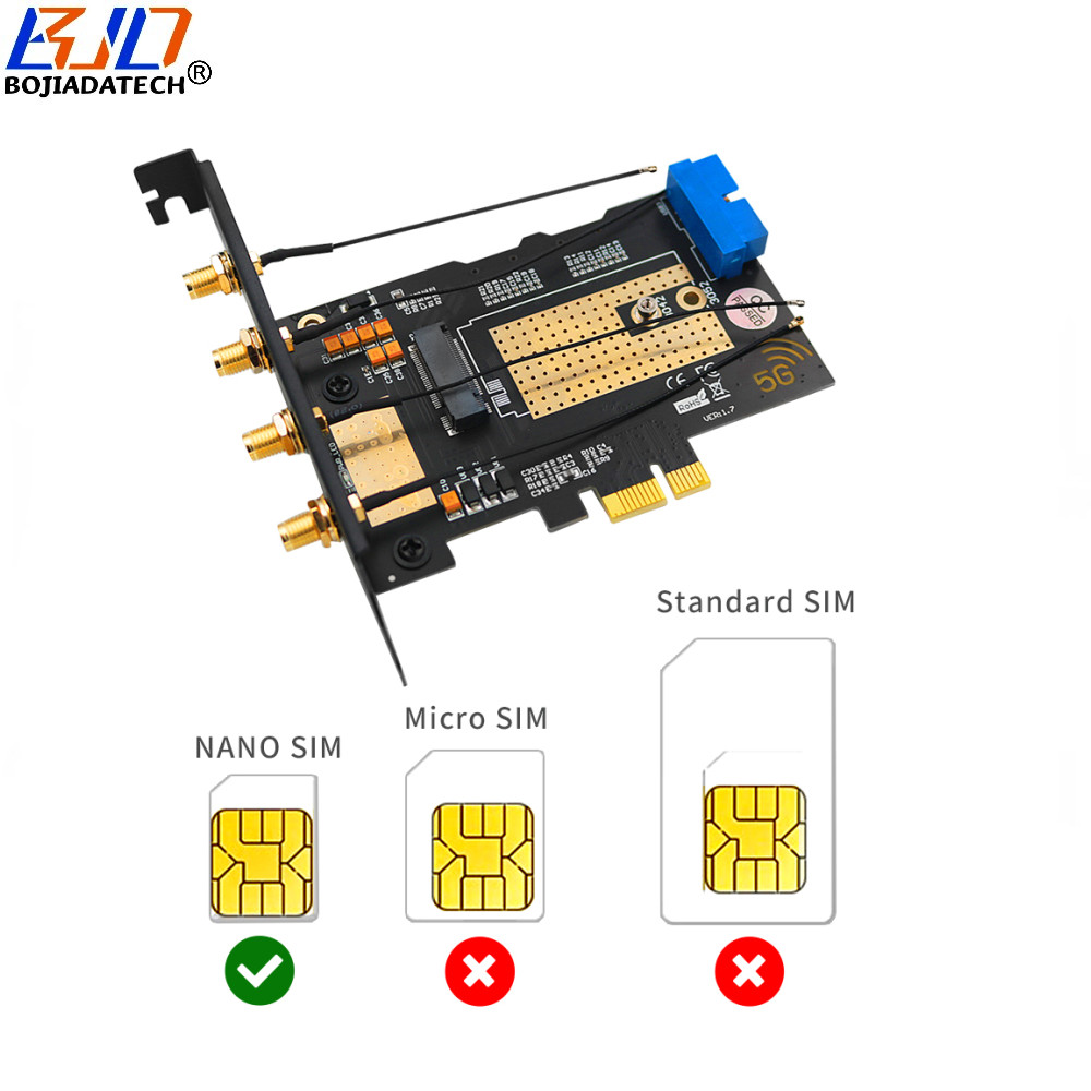 Desktop PCI Express PCI-E 1X To NGFF M.2 B Key Wireless Module Adapter ...