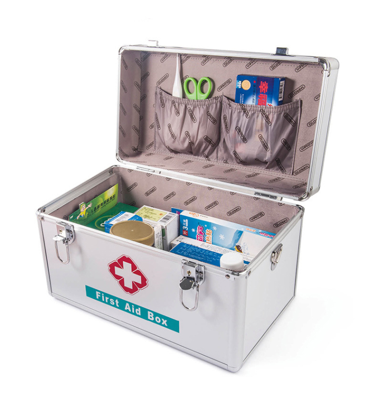 Empty Aluminium First Aid Kit Case Aluminum First Aid Box With Lock,