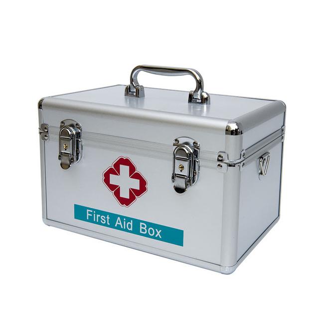 Empty Aluminium First Aid Kit Case Aluminum First Aid Box With Lock,