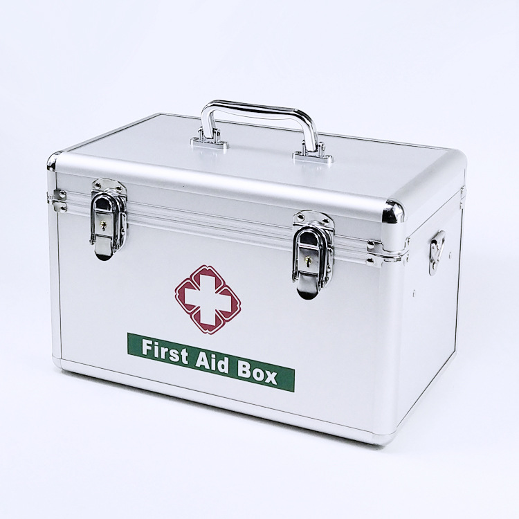First Aid Aluminium Box with Shoulder strap Drugs Box,