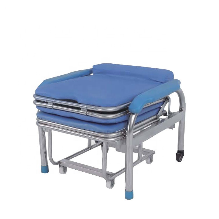 Hospital furniture clinic equipment stainless steel attendant chair,