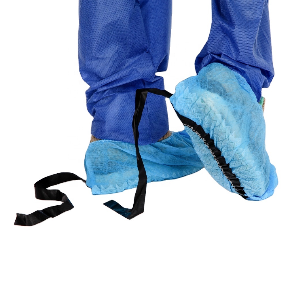 Cleanroom Disposable Shoe Cover with Conductive Traction Strip,