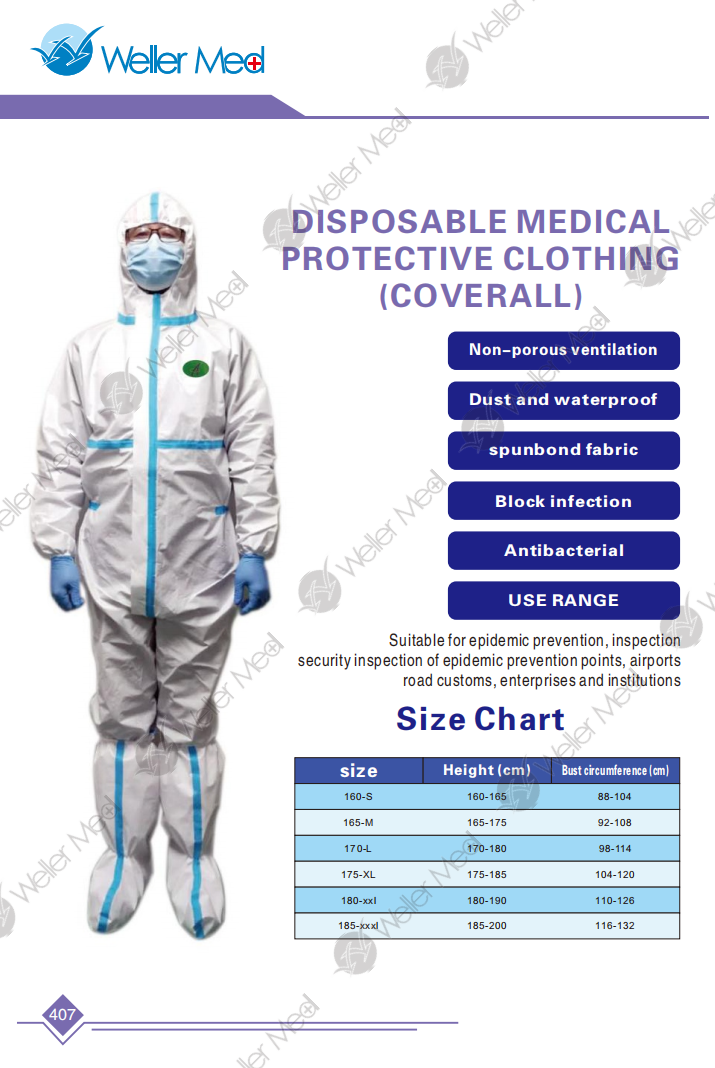 DISPOSABLE MEDICAL PROTECTIVE CLOTHING (COVERALL),Protective equipment