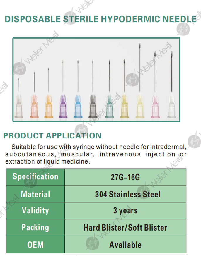 DISPOSABLE STERILE HYPODERMIC NEEDLE,Beauty needle