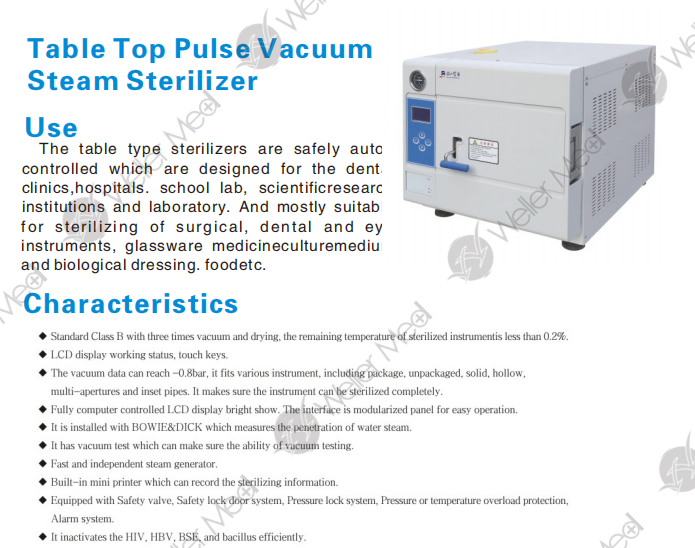 Table Top Pulse Vacuum Steam Sterilizer,Sterilization pot