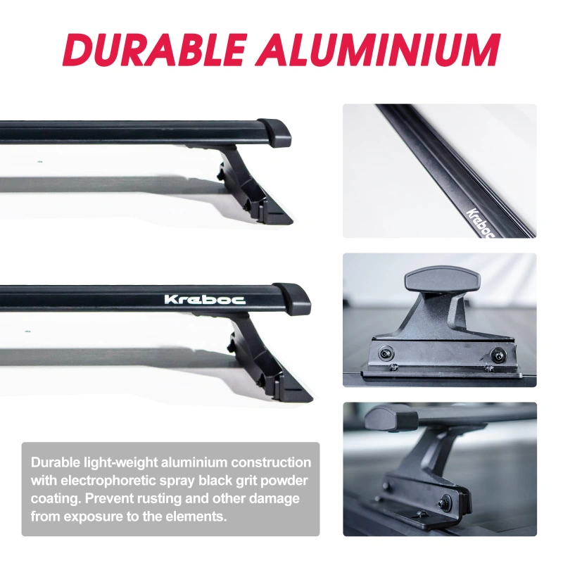 Kreboc Truck Bed Rack Cross Bars, Aluminum Length Adjustable Luggage ...