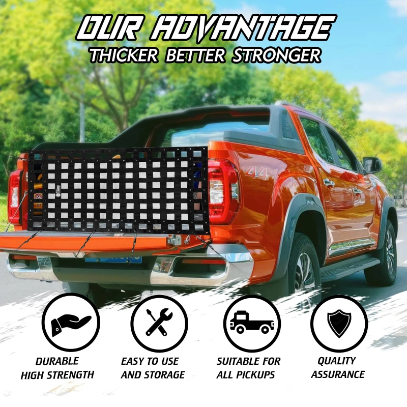 Tailgate Cargo Net,Grey ‎2.3ft x 3.9ft Heavy Duty Cargo Net for Pickup ...