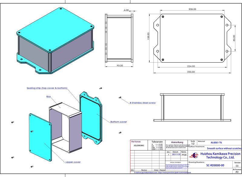 Kamikawa Custom Metal Electrical Junction Boxes Dustproof Outdoor Clear ...