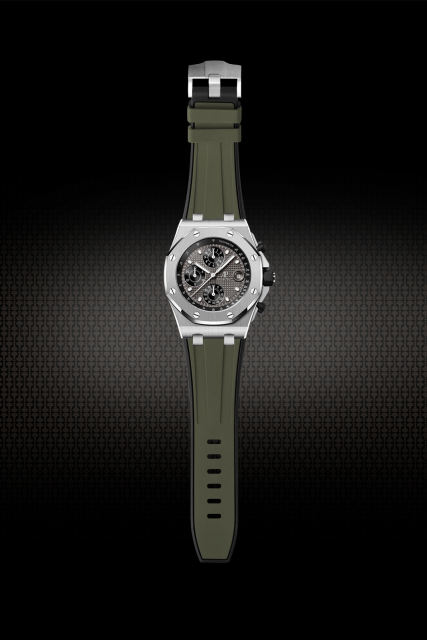 Two Tone Rubber Strap For AP Royal Oak Offshore 42mm 26470.26238 Metal ...