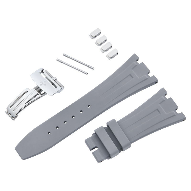 Upgrade Version (H Design) - Rubber Strap For AP Royal Oak 41mm Steel ...