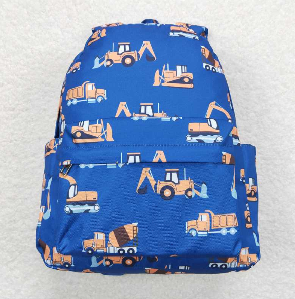 BA0169 Engineering truck truck excavator navy blue backpack