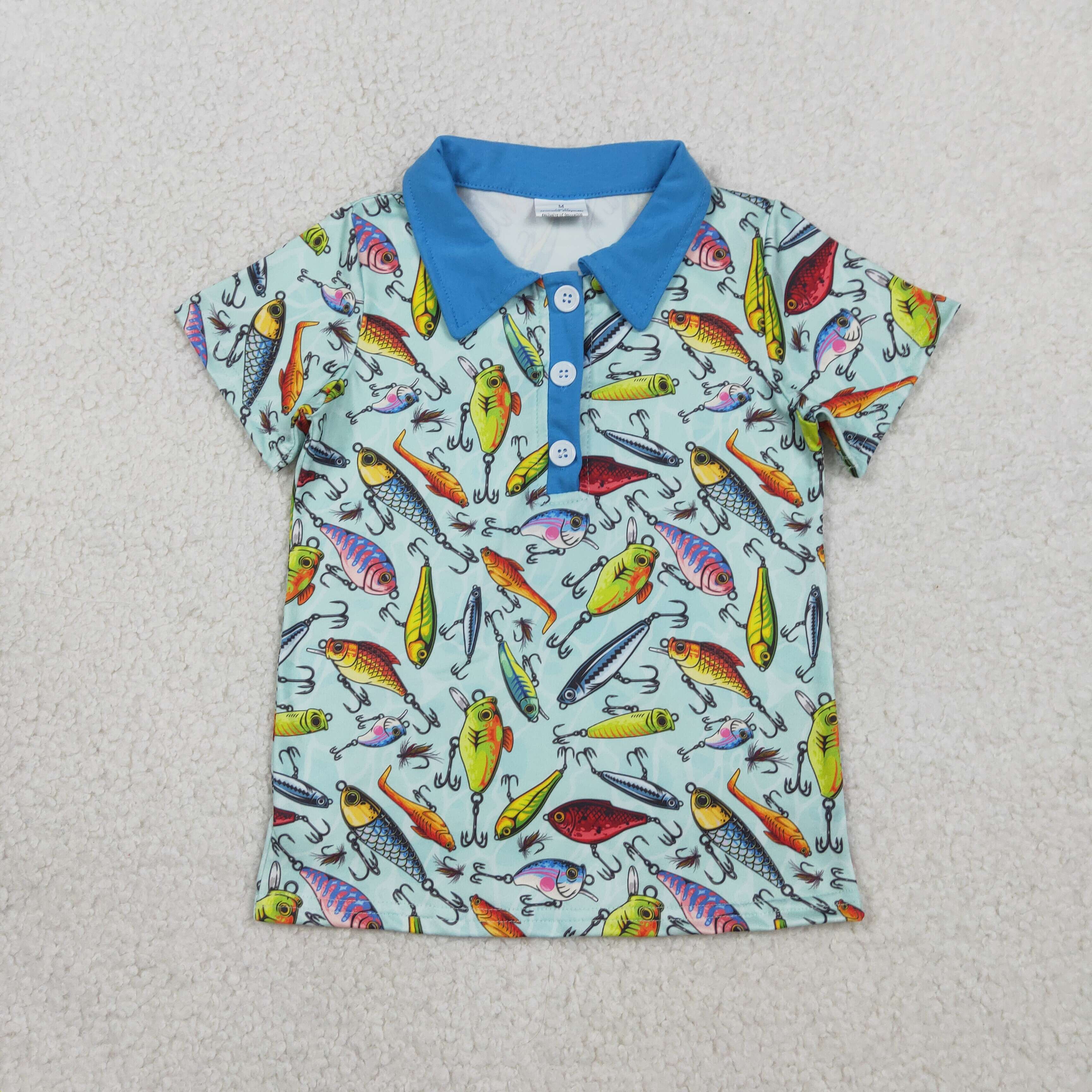 BT1661 RTS go fishing short sleeve boy T-shirt
