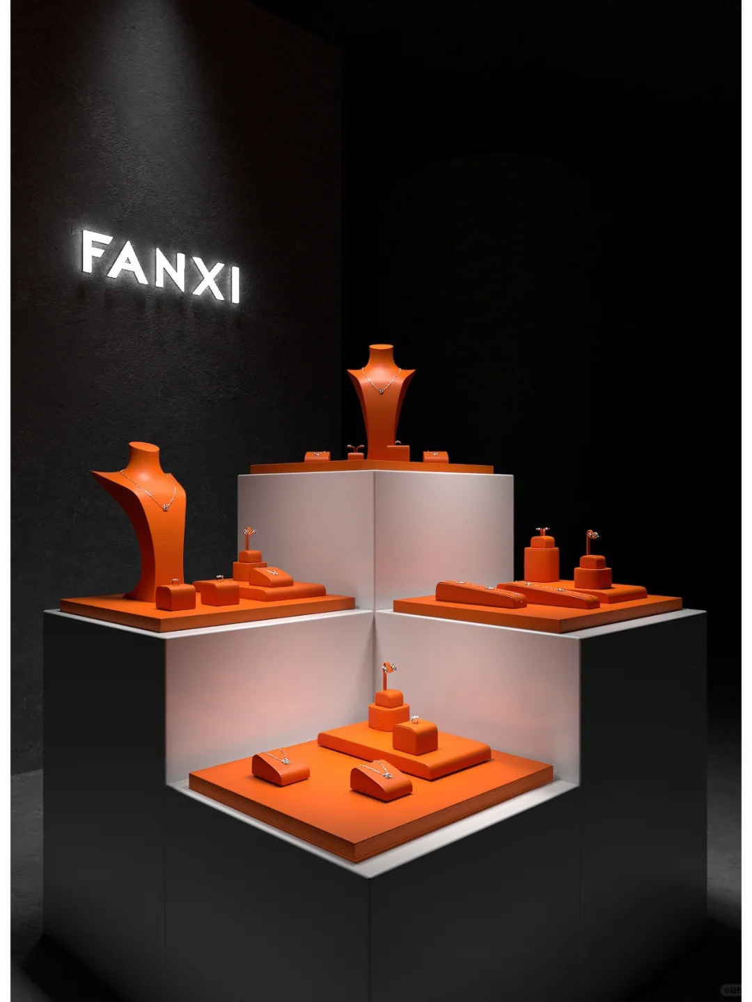 Fine jewelry display design | presents high-end classic shine