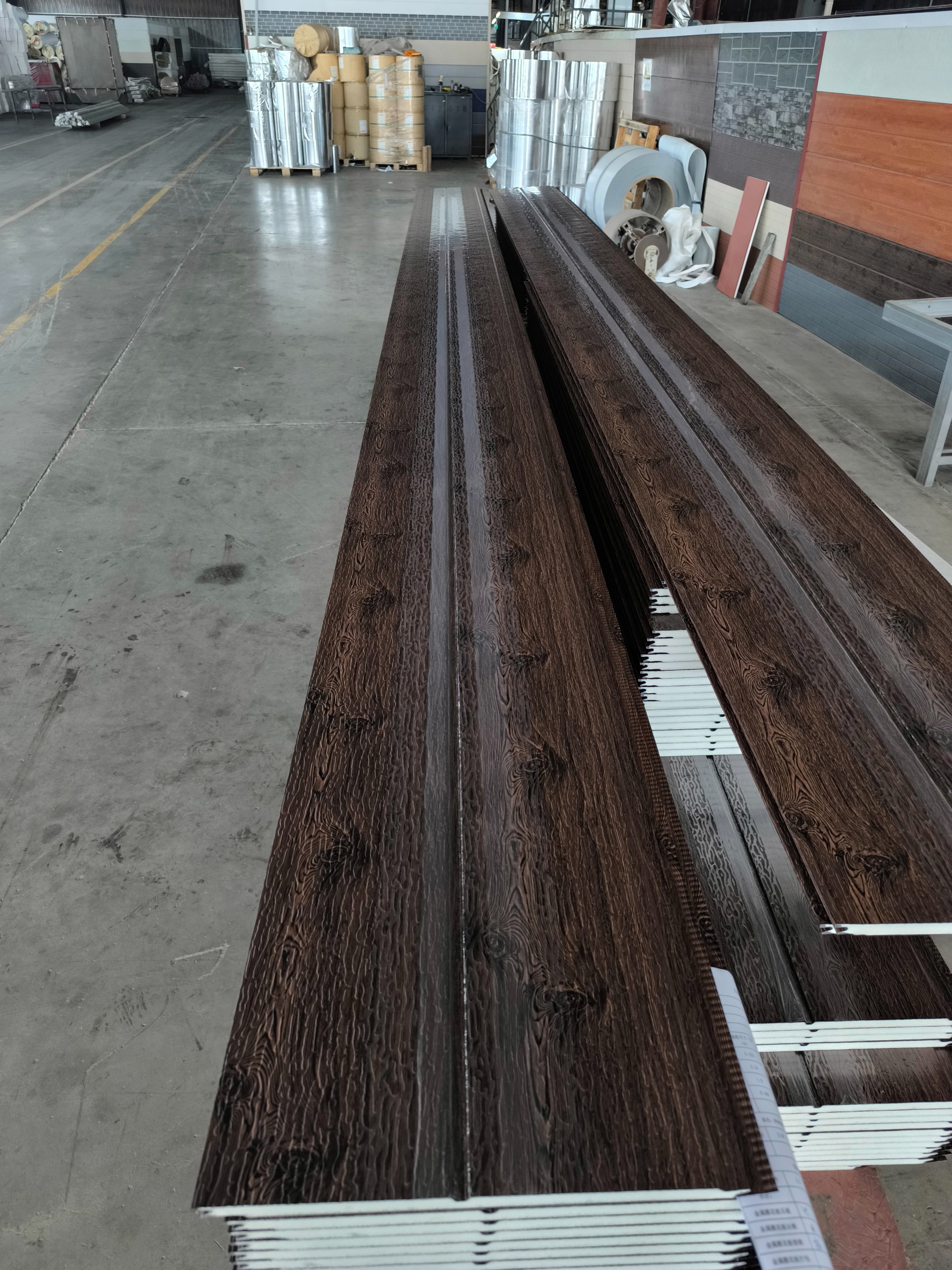 16mm thickness deep chicken wing wood grain straight groove PU metal ...