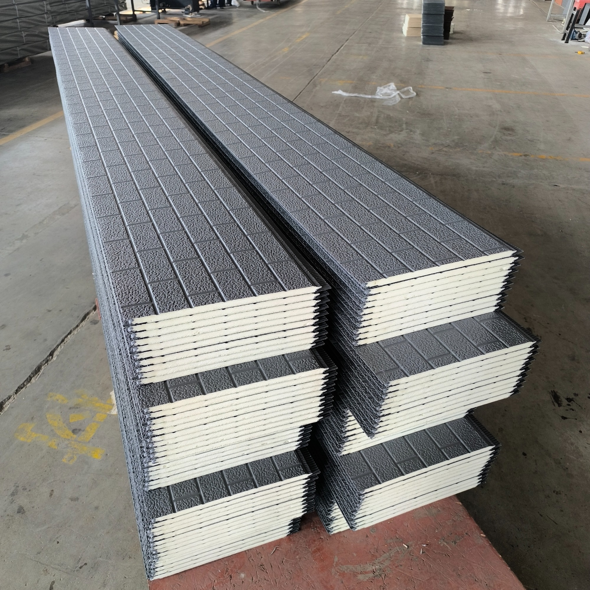 Ancient wall gray six bricks 16mm PU metal siding panel for external ...