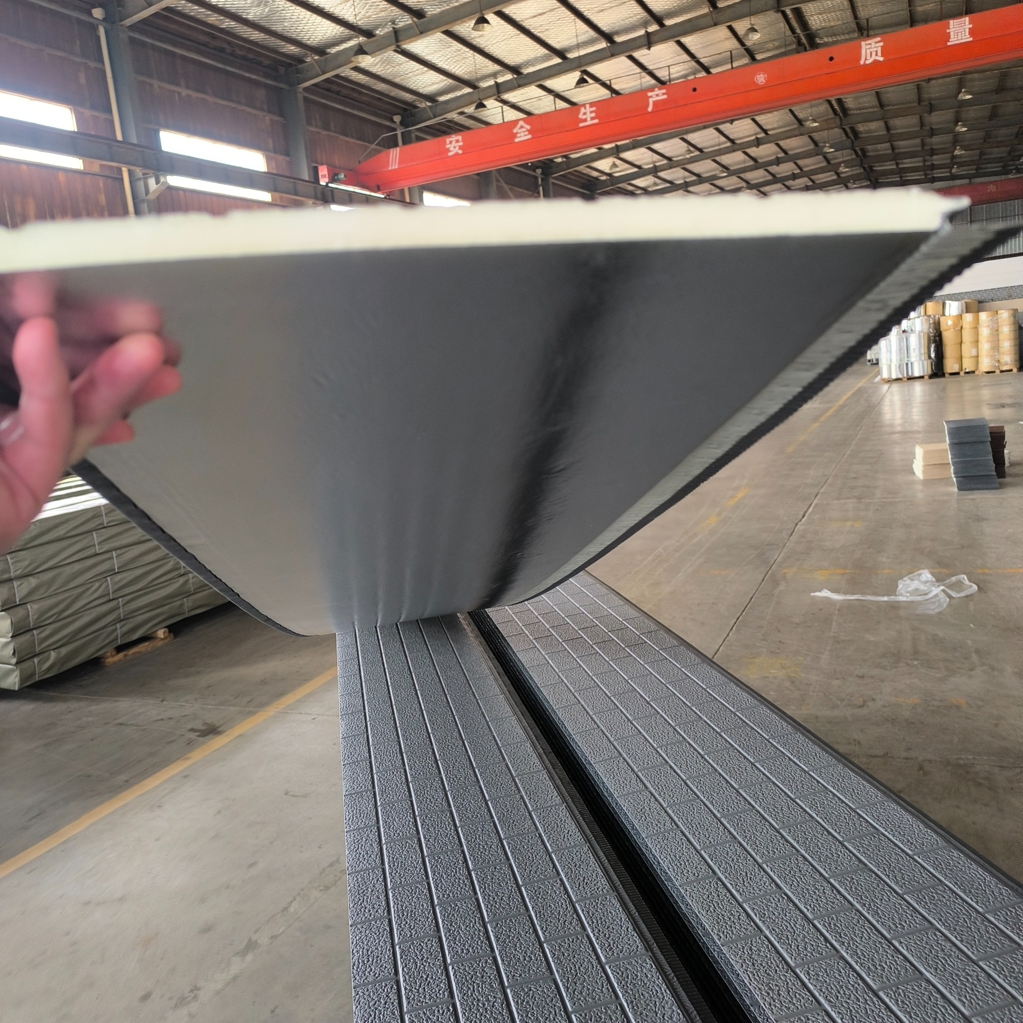 Ancient wall gray six bricks 16mm PU metal siding panel for external ...