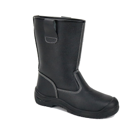 High Cut Genuine Leather Waterproof Safety Boots,PU Injection Sole Shoes