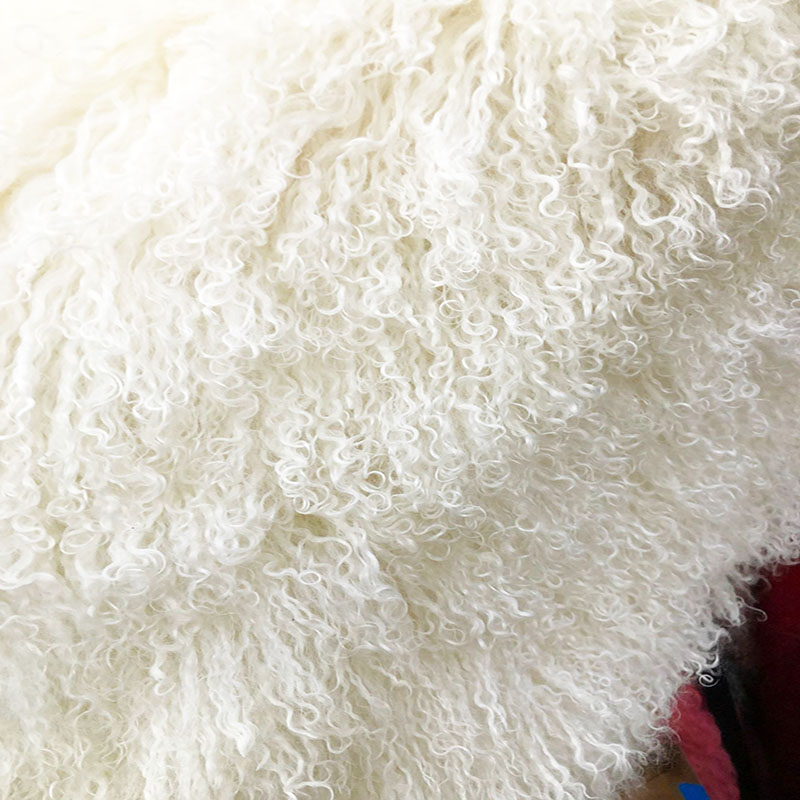 Wholesale nature Mongolian curly sheep lamb fur skin rug pelt