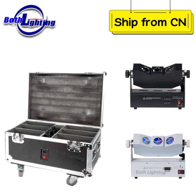 6pcs with case tri beam uplighting RGBA Wireless DMX Battery Powered ...