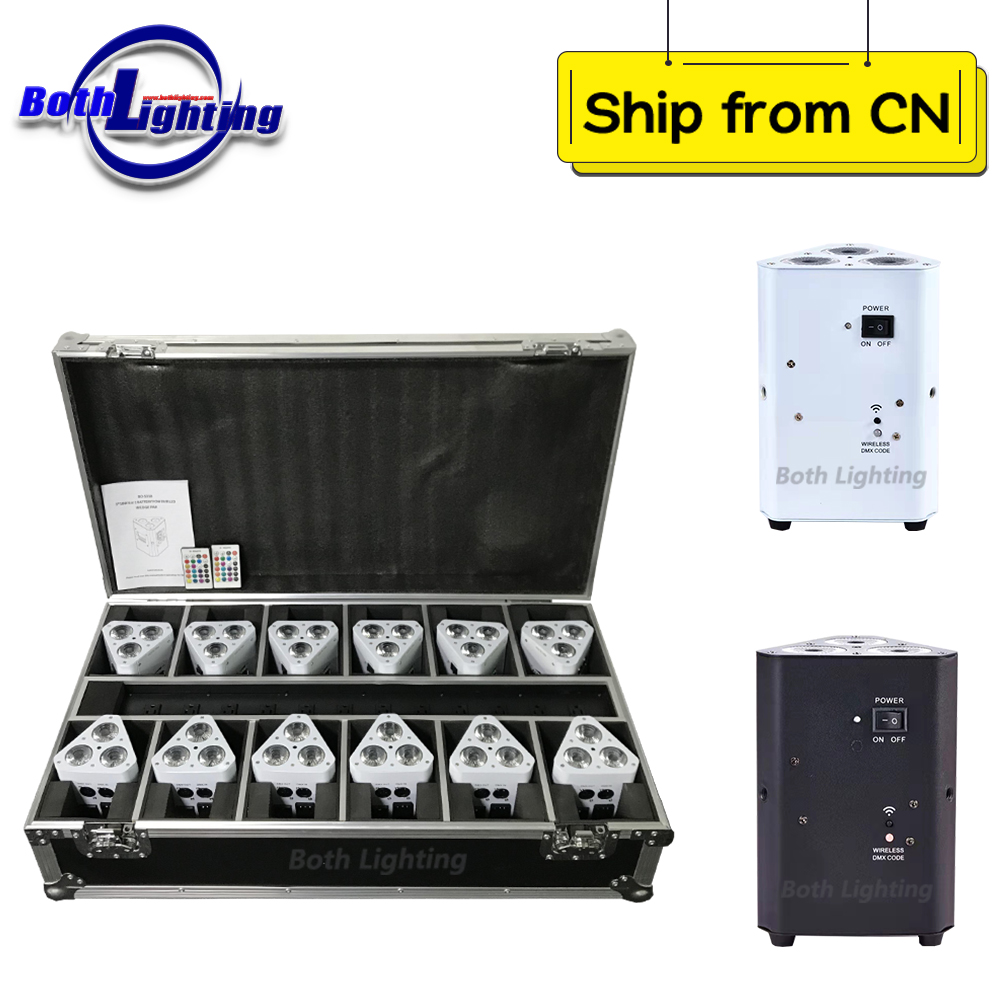 12pcs with case Pro Night Club Decor Uplight 3x18w RGBWA+UV Wireless ...