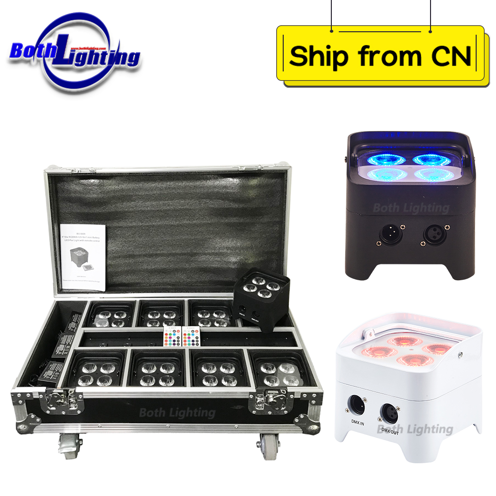 8pcs with case wedding uplighting 4*18W wireless dmx battery uplight ...