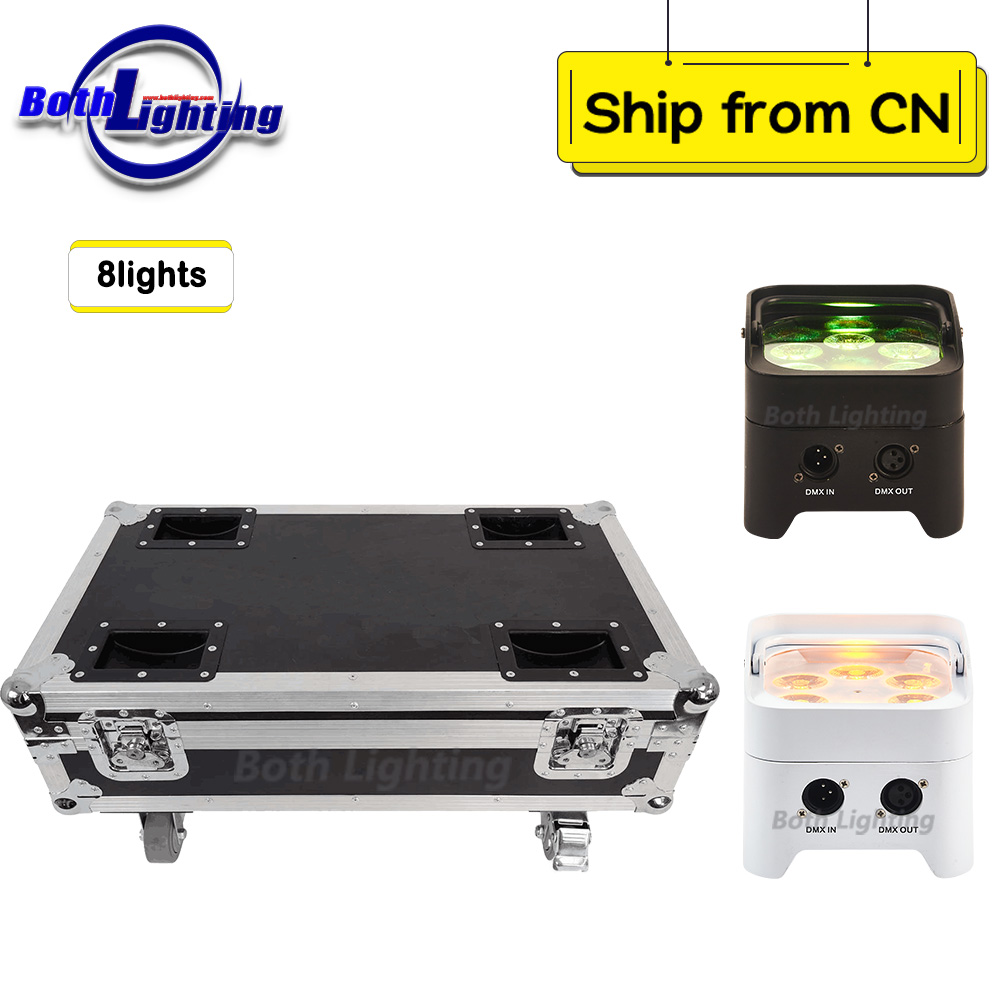 8pcs with case battery Wireless DMX Remote Led Wedding Uplight 6x18w ...