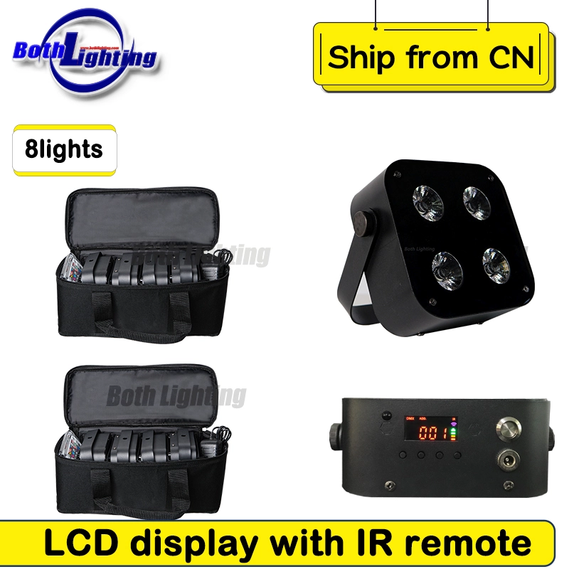 8pcs with 2bags Battery Operated Dj Freedom 4x12w IR4 Wireless LED ...