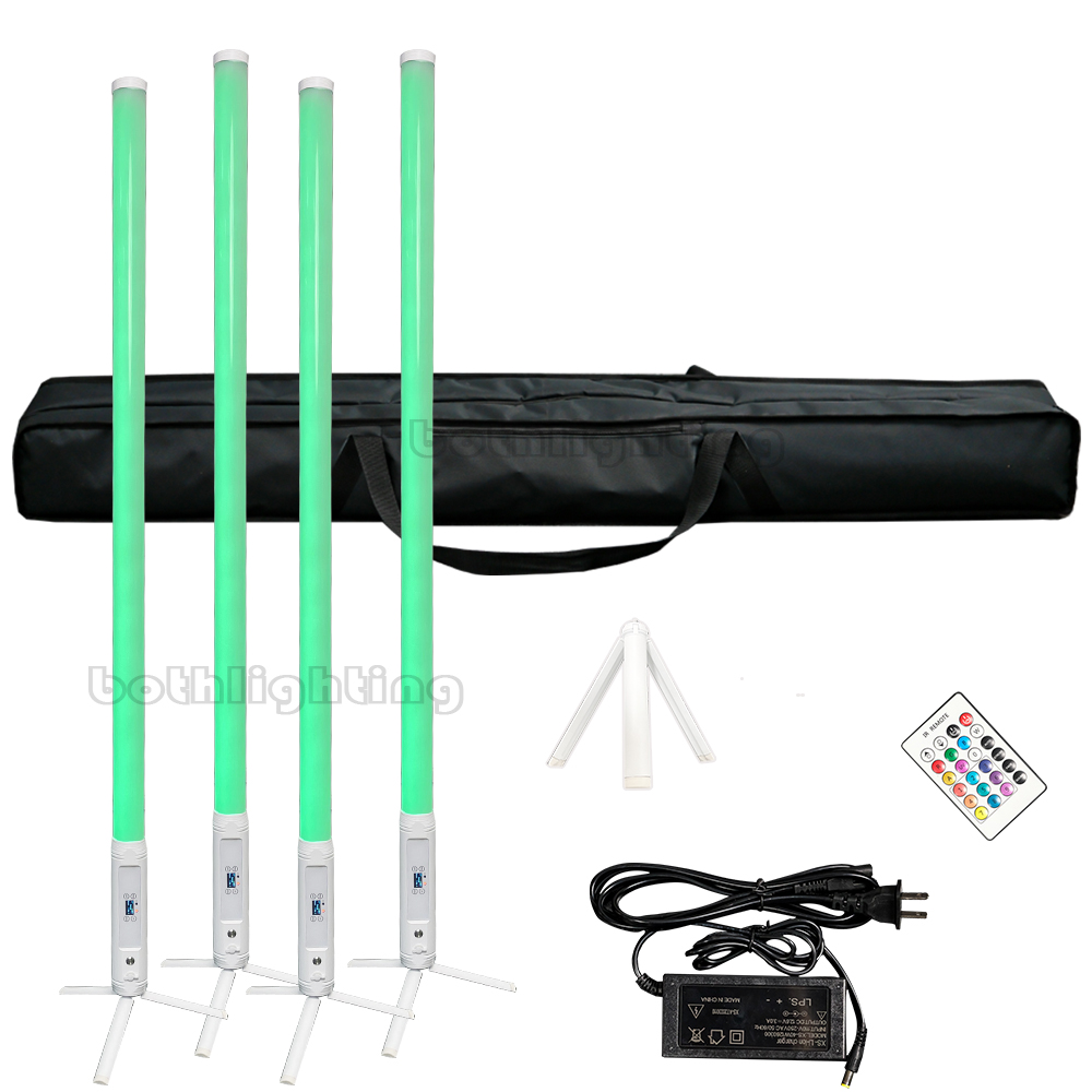 4pcs with a bag Wireless Battery Both Tube 360 Degree Led Tube Dj Light ...