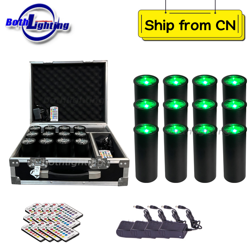 12pcs with Case Chroma Cannons 1pc 15W RGBWA UV LED RF Remote Battery ...