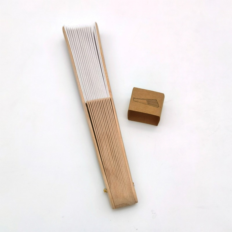 Cotton Cover Hand Fan with Wood Handle