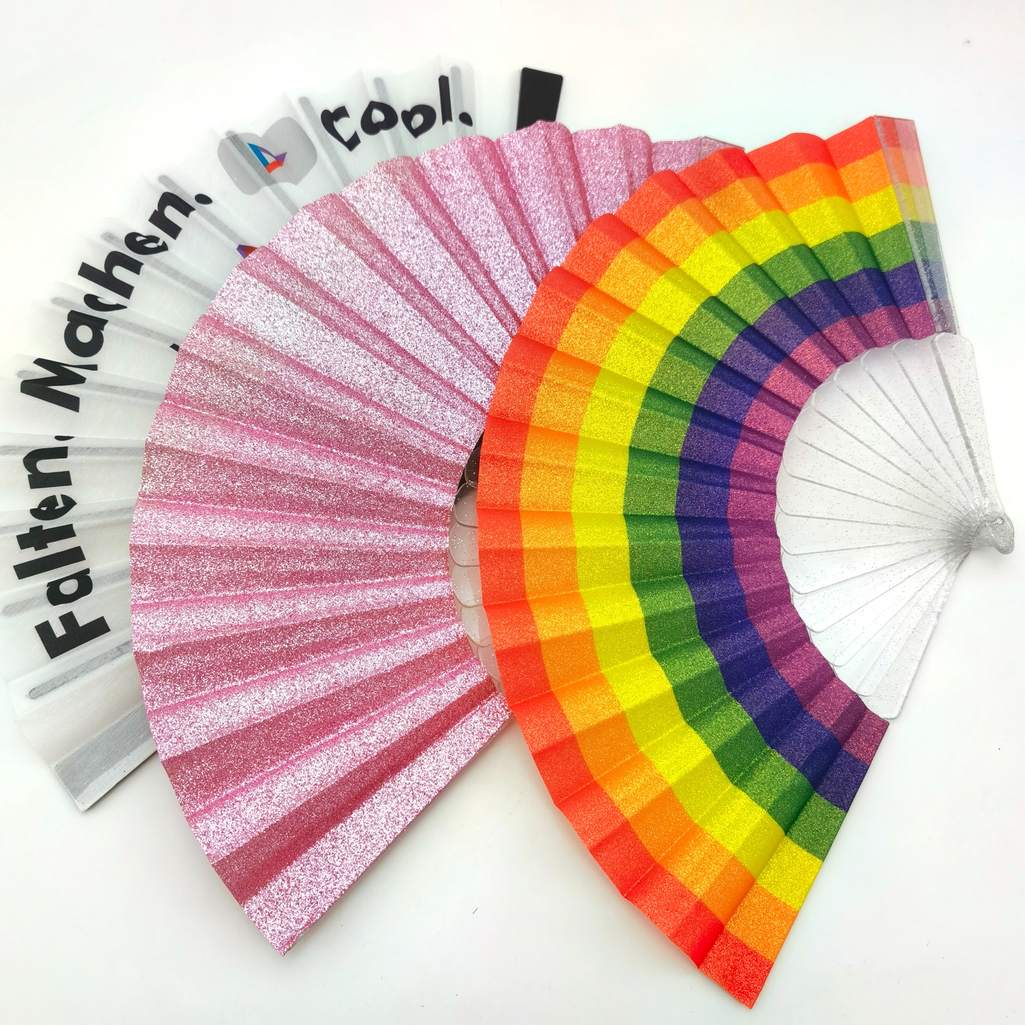 Bling Handle and Fabric Hand Fans