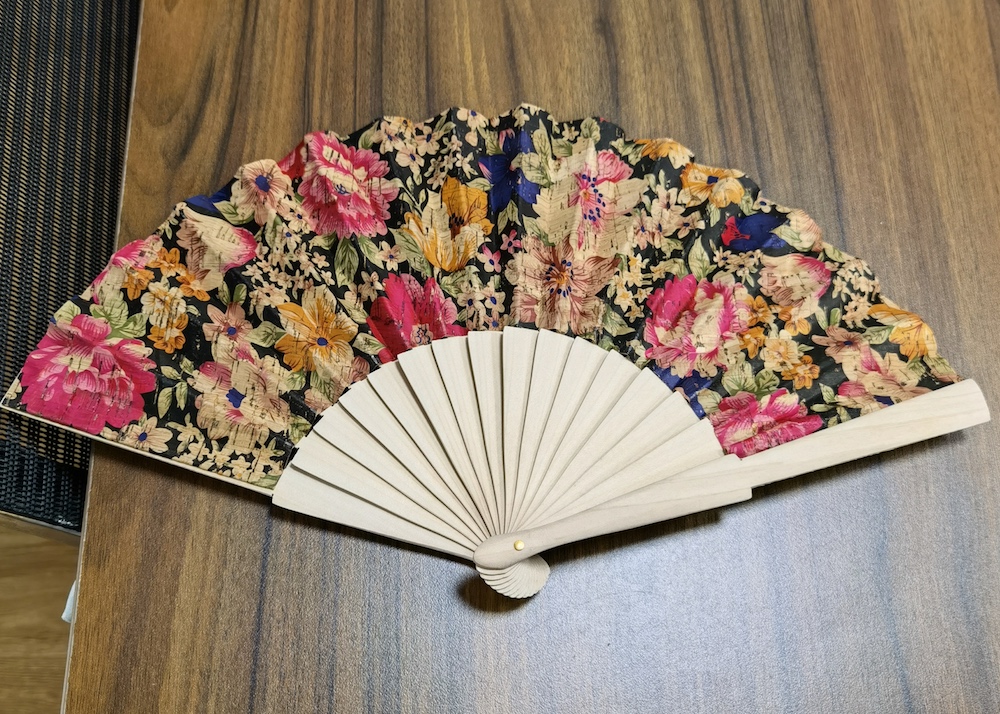 Sustainable Cork Wood Hand Fan