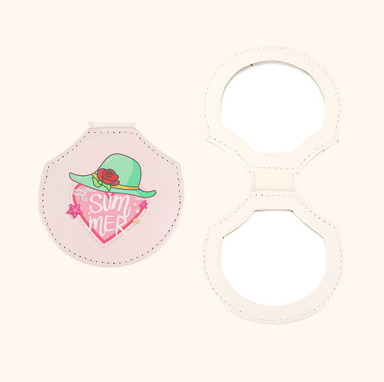 PU Shell Makeup Pocket Mirror