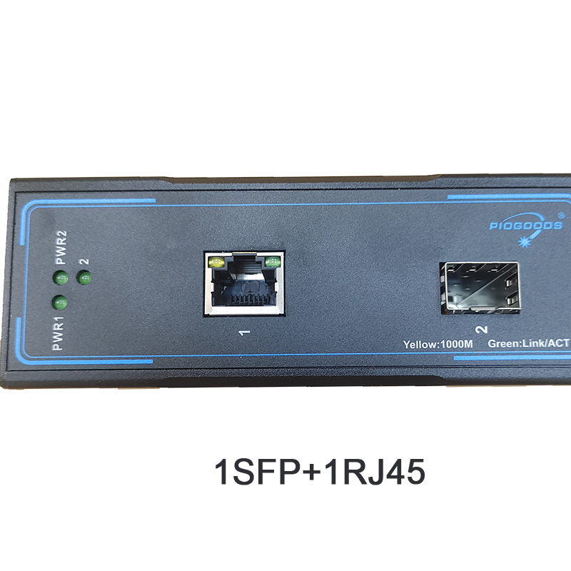 1000M Simplex 2 Ports Industrial Ethernet To Rj45 12V Dc Gigabit Sfp ...