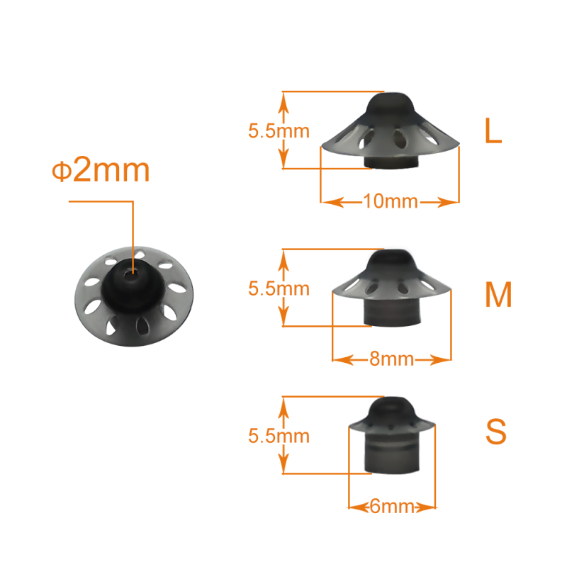 Black Open Dome for Phonak,Tubing and domes