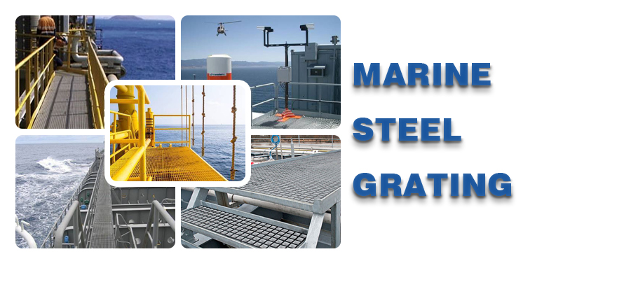 Steel grating for ships