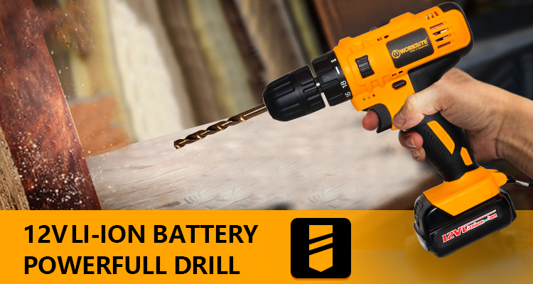 WORKSITE 12V Power Cordless Drill 3/8" Portable Electric Battery Drills