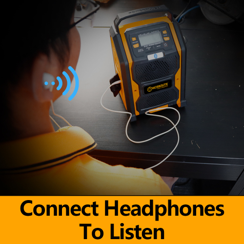 WORKSITE Jobsite Radio Cordless Tools 20V Lithium ion Battery Portable ...