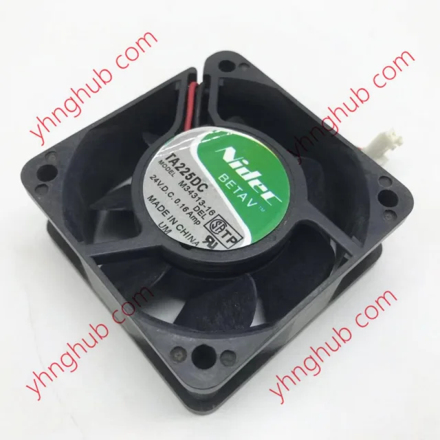 Nidec M34313-16 DC 24V 0.16AMP 60x60x25mm Server Cooling Fan,Nidec ...