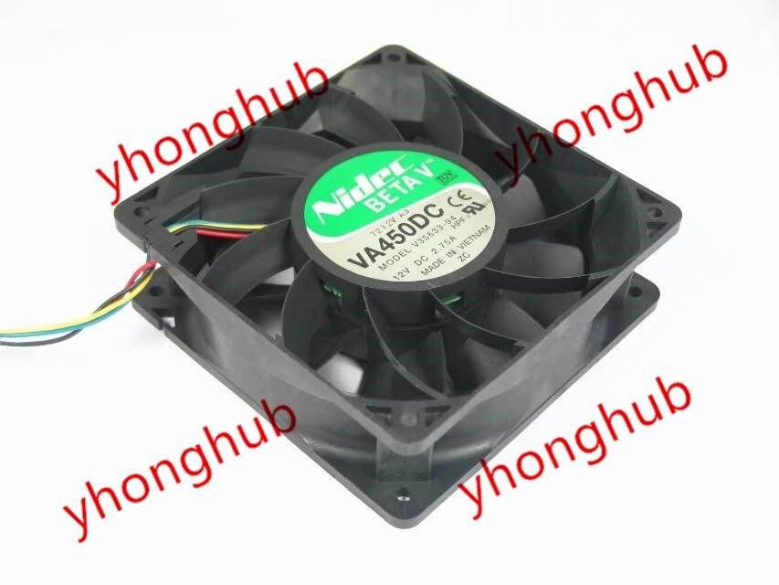 Nidec VA450DC V35633-94 HPF DC 12V 2.75A 120x120x38mm Server Cooling ...
