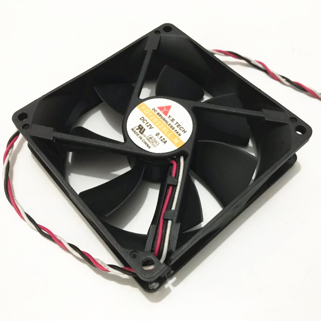 Y.S TECH FD129225LL-N DC 12V 0.12A 90x90x25mm 3-Wire Server Cooling Fan ...