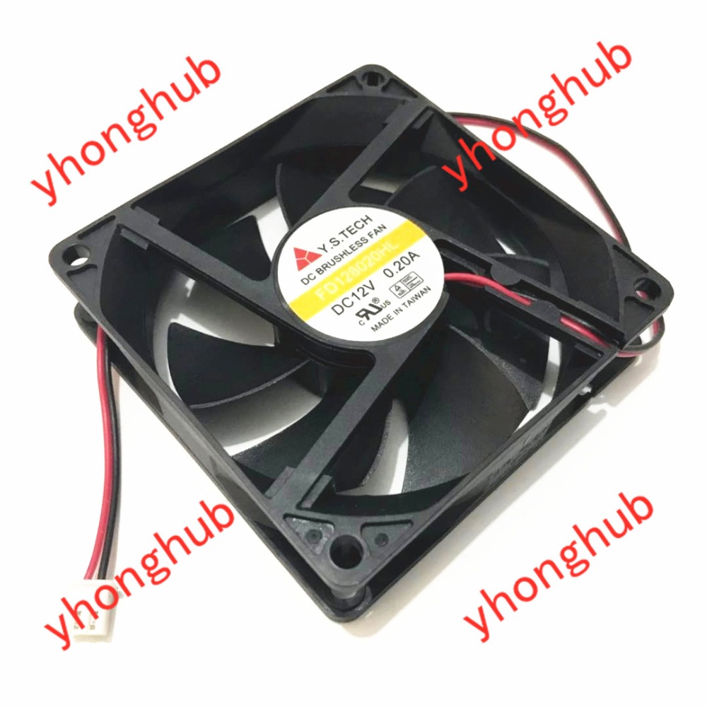 Y.S TECH FD128020HL Server Cooling Fan DC 12V 0.20A 80x80x20mm 2-wire,Y ...